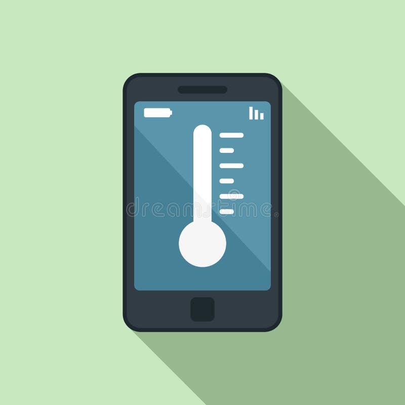 Smartphone Temperature Control Icon, Flat Style Stock Vector ...