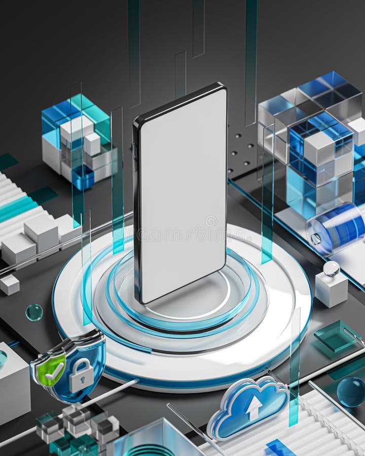 Smartphone Template Mockup High Tech Concept Futuristic Network System ...