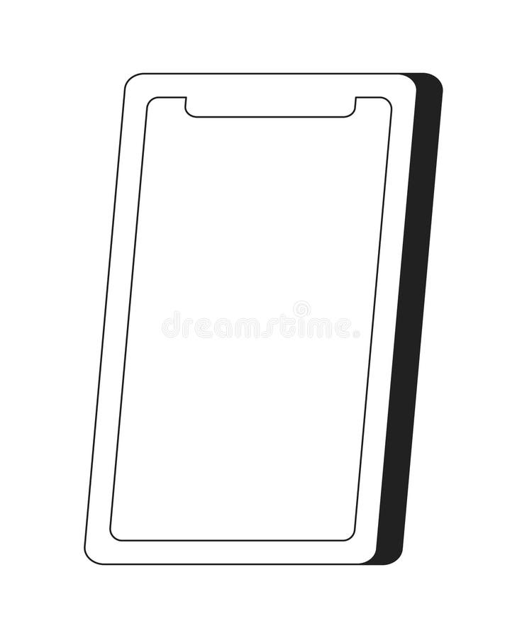 Smartphone Tilted with Empty Screen Monochrome Flat Vector Object Stock ...