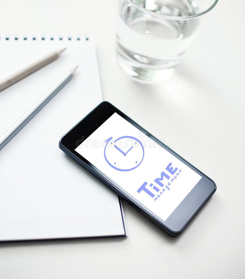 Time Management Concept On A Smartphone Stock Image - Image of clock ...