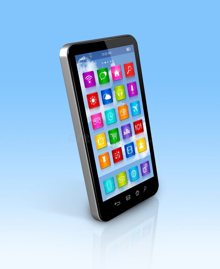 Apps - Tile Icons on Smart Phone Stock Illustration - Illustration of ...