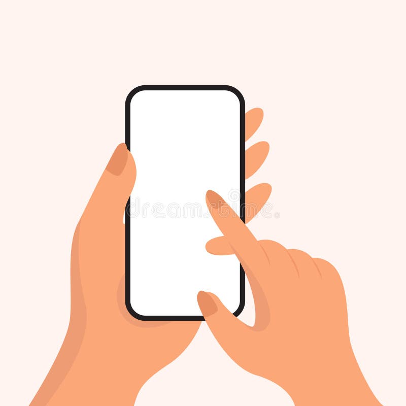 Cartoon Smartphone Hands Touch Screen Icon Web Game Asset Illustration ...
