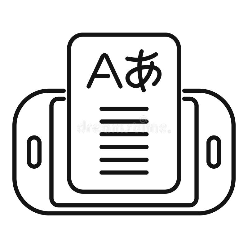 Smartphone Translating Foreign Language with Dictionary App Icon Stock ...