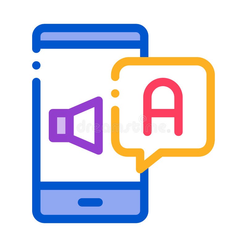 Smartphone Translator App Icon Thin Line Vector Stock Vector ...