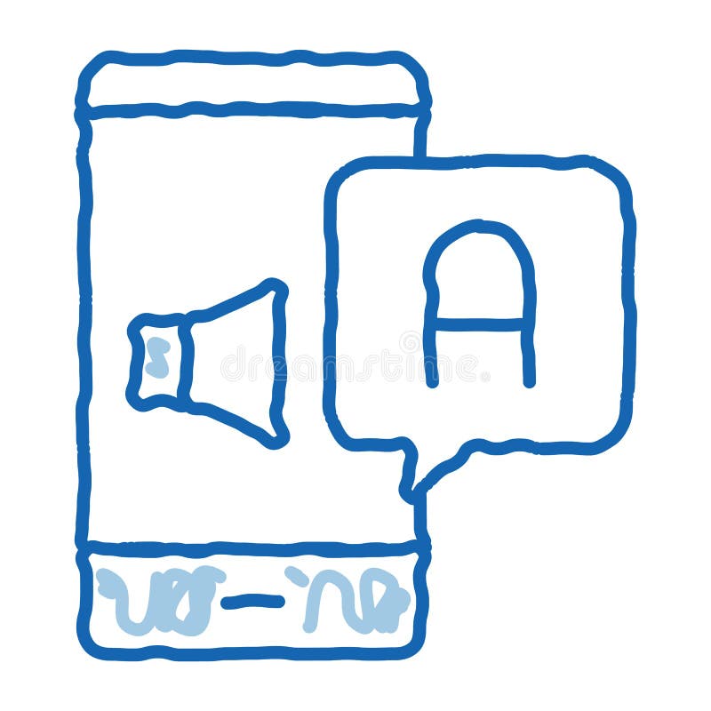 Smartphone Translator App Doodle Icon Hand Drawn Illustration Stock ...