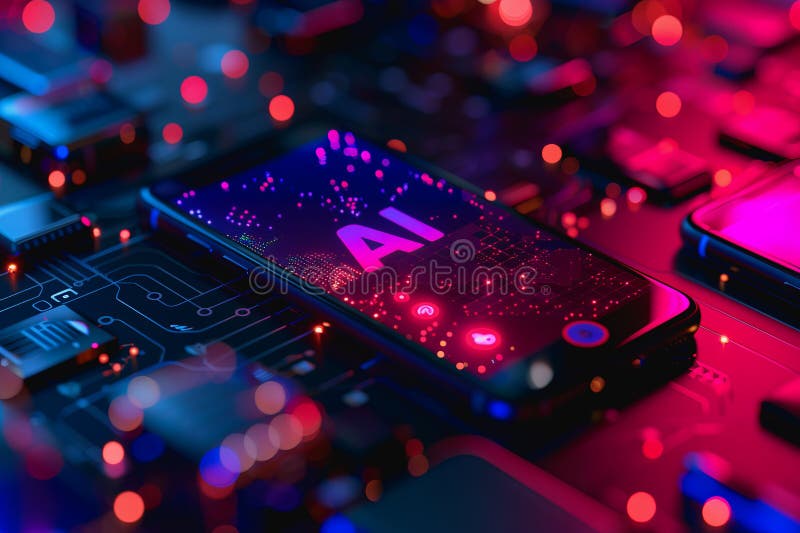 Smartphone Translucent Screen Displaying Interface Artificial ...