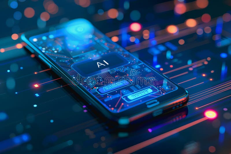 Smartphone Translucent Screen Displaying Interface Artificial ...