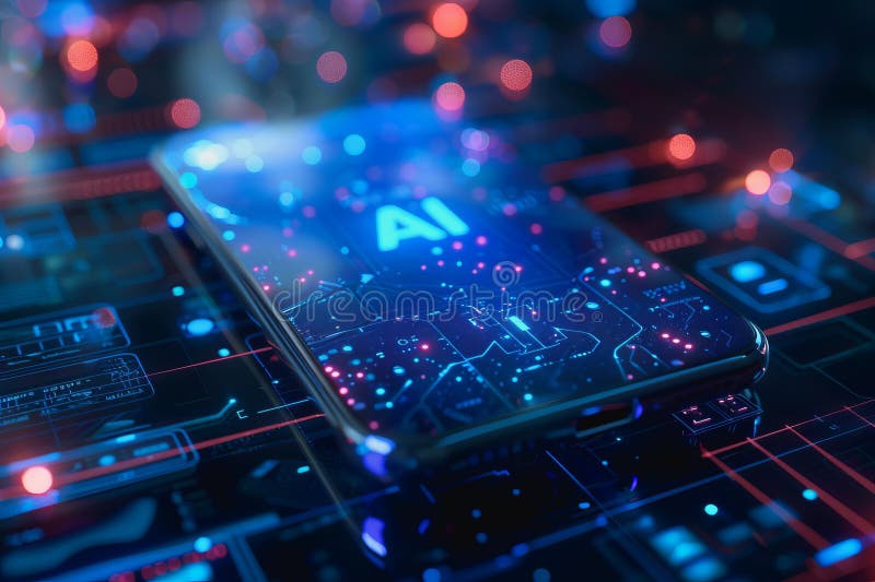 Smartphone Translucent Screen Displaying Interface Artificial ...