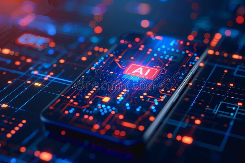 Smartphone Translucent Screen Displaying Interface Artificial ...