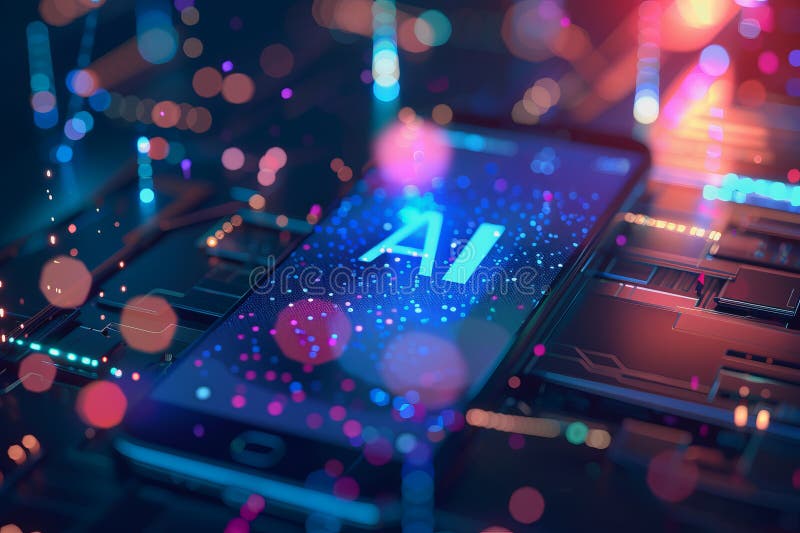 Smartphone Translucent Screen Displaying Interface Artificial ...