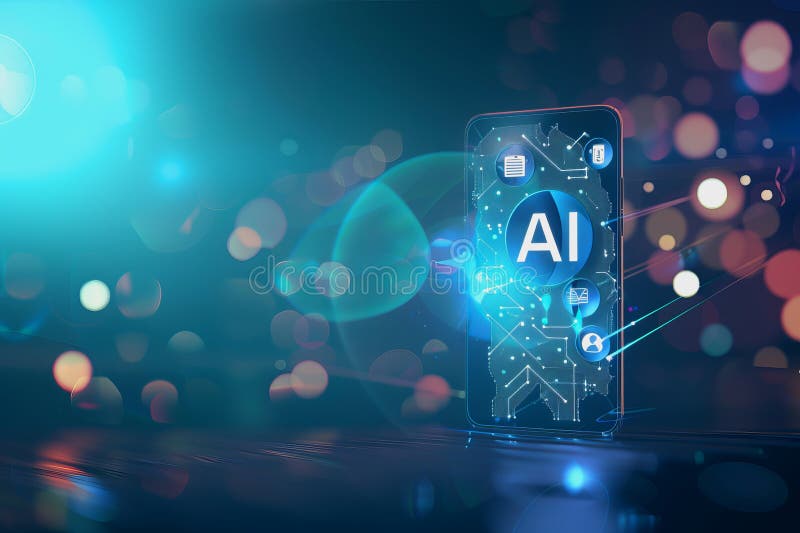 Smartphone Translucent Screen Displaying Interface Artificial ...