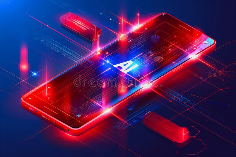 Smartphone Translucent Screen Displaying Interface Artificial ...