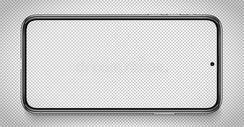 Smartphone Transparent Screen, Technology Mobile Blank Display. Vector ...