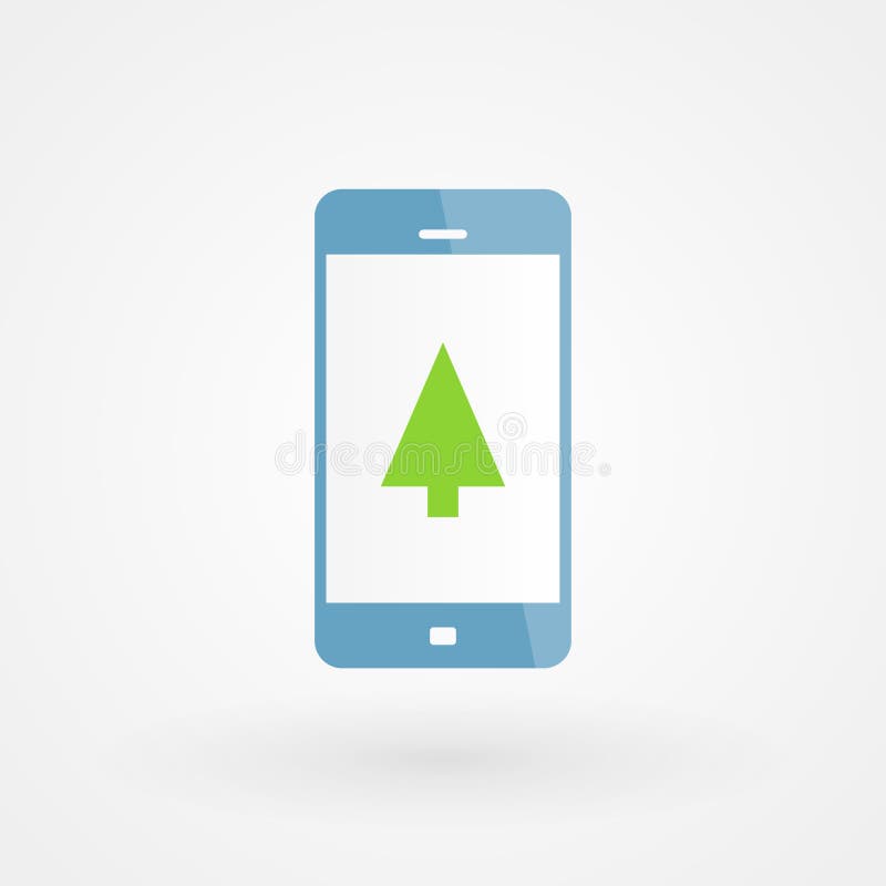 Smartphone and Tree. Concept of Forest, Nature. Vector Illustration ...