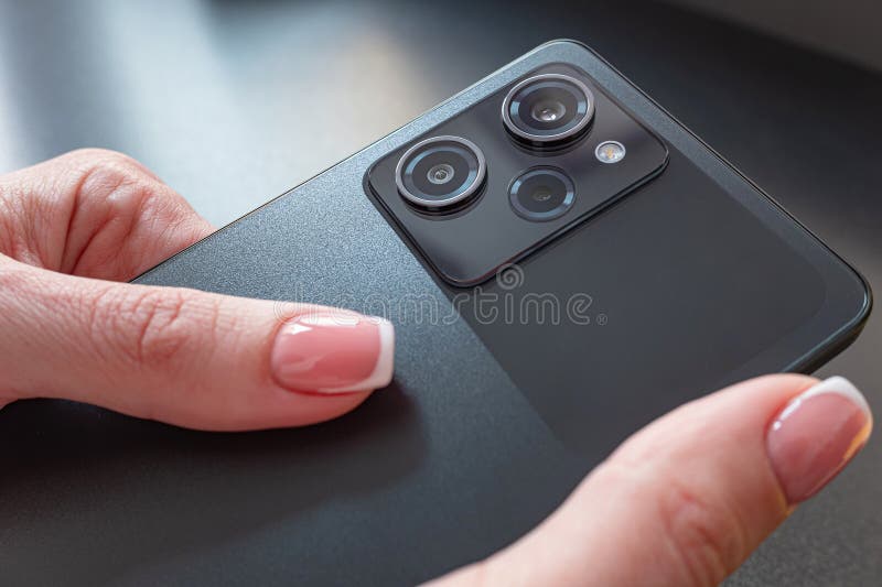 Smartphone Triple Camera with Flash Stock Photo - Image of design ...