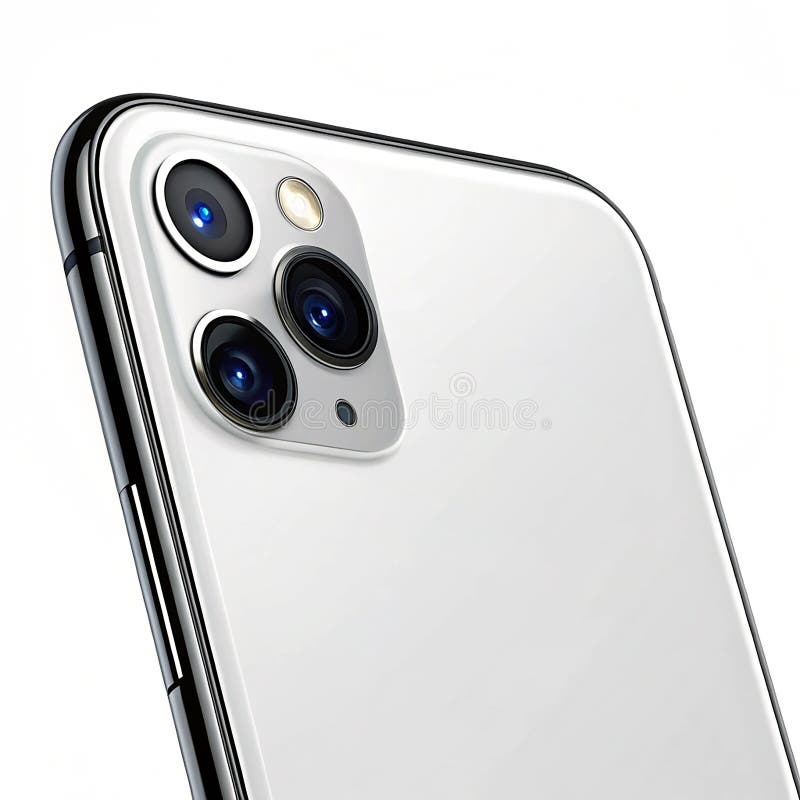 Smartphone with Triple Camera Setup White Background Stock Illustration ...