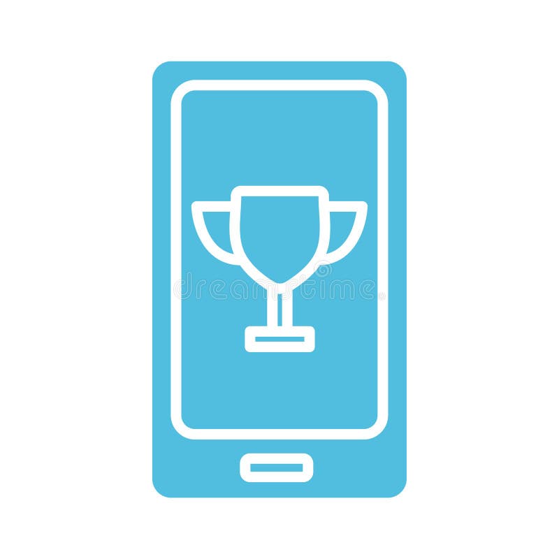 Smartphone with Trophy stock vector. Illustration of touch - 72945975