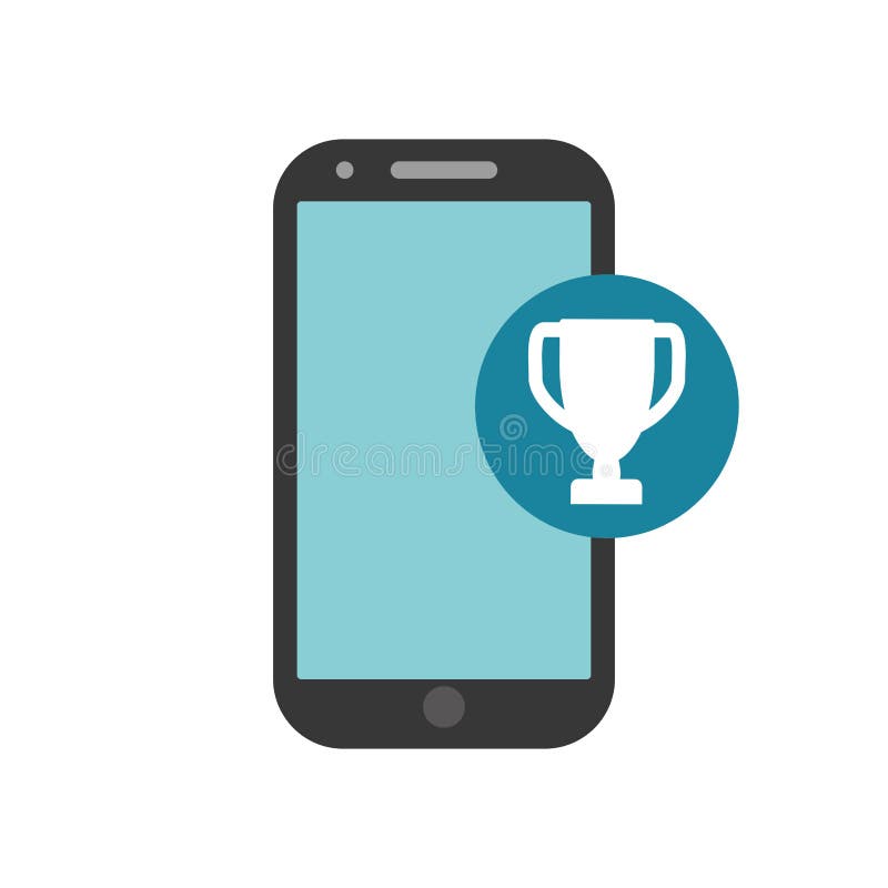 Smartphone with Trophy stock vector. Illustration of phone - 72949367
