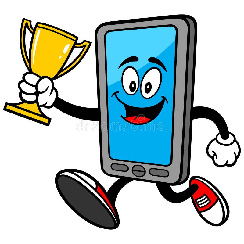 Smartphone with Trophy stock vector. Illustration of phone - 72949367
