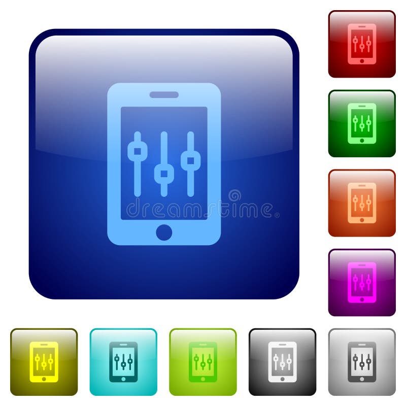 Smartphone Tweaking Color Square Buttons Stock Vector - Illustration of ...