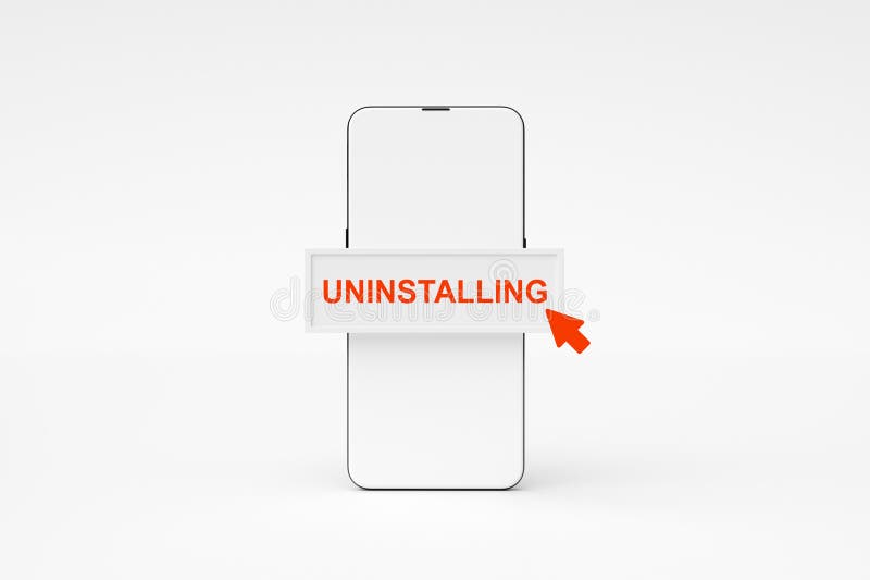 Smartphone Uninstalling Application with Mouse Cursor Clicking Button ...