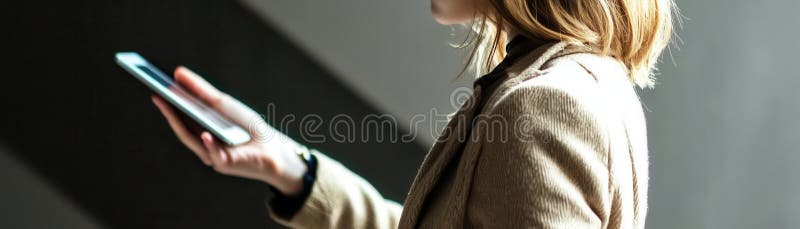 Smartphone Usage Young Woman Urban Setting Technology Focus Modern ...