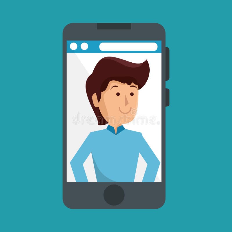 Smartphone with user icon stock vector. Illustration of network - 85518345