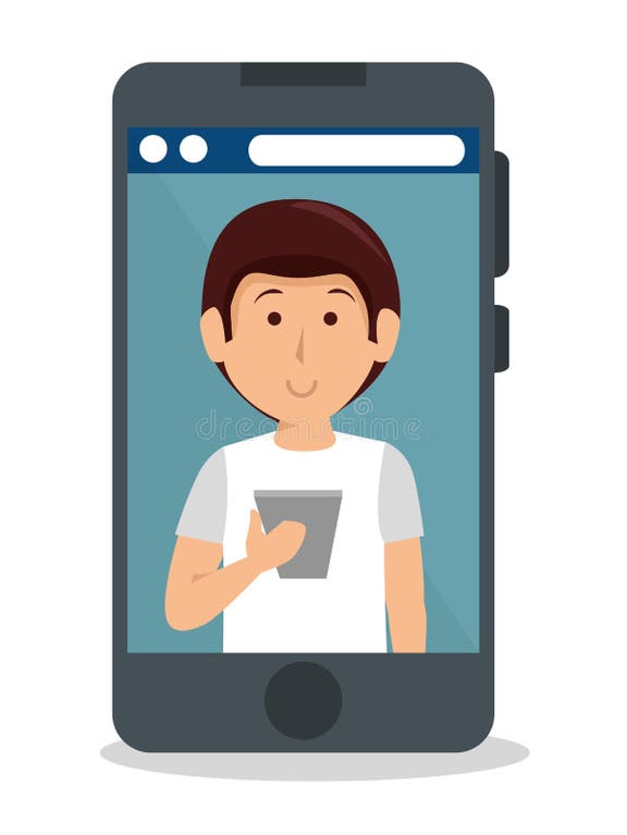 Smartphone with user icon stock vector. Illustration of user - 85518363