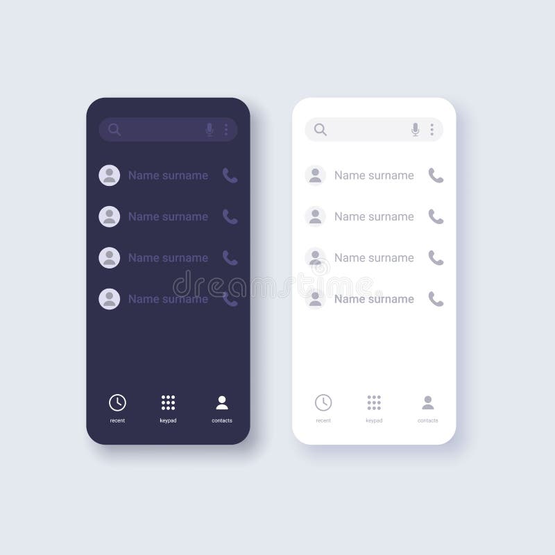 Smartphone User Interface Concept Template. Phone Display Dialing ...