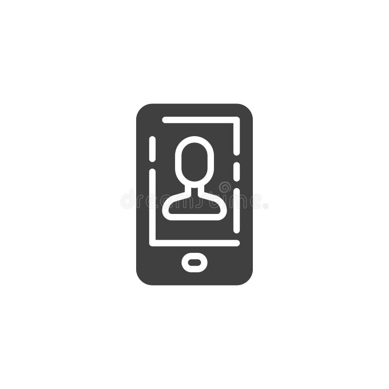 User and mobile phone icon stock vector. Illustration of display ...