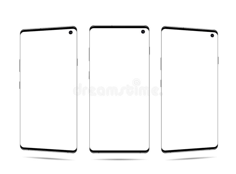 Smartphone with Blank White Screen. Realistic Vector Illustration ...