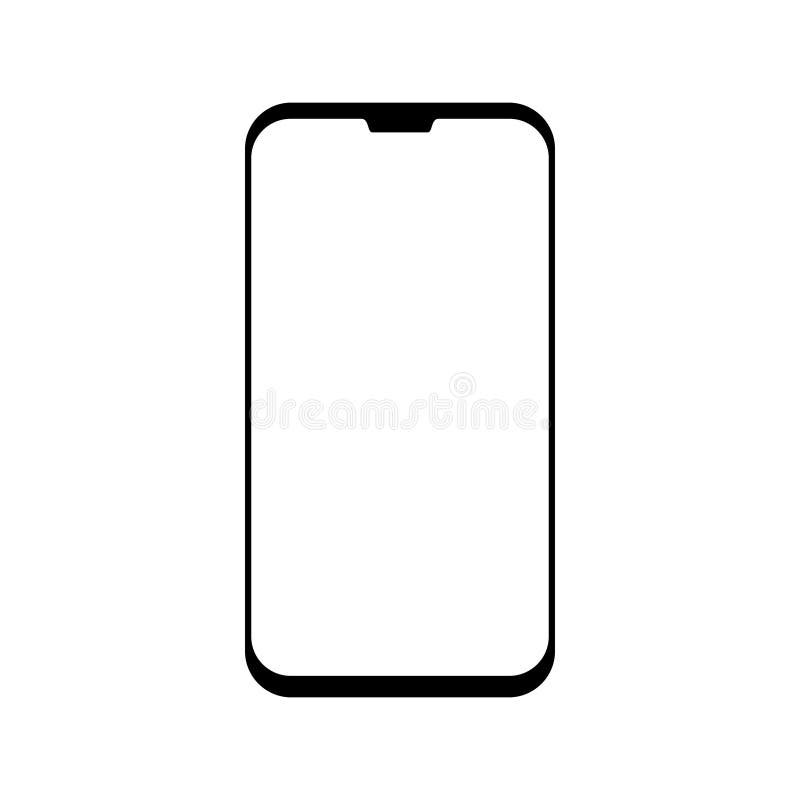 Black Smartphone and Mobile Icon with White Background Stock Vector ...