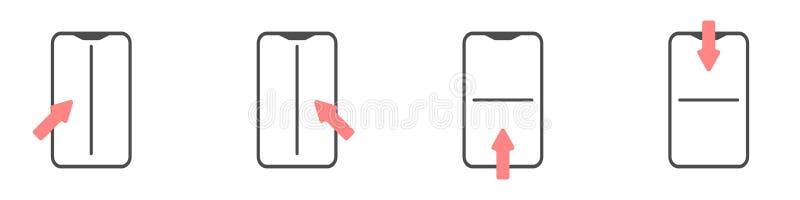 Smartphone Vector. Set of Split Screen Phones Icons. Tap on the Phone S ...