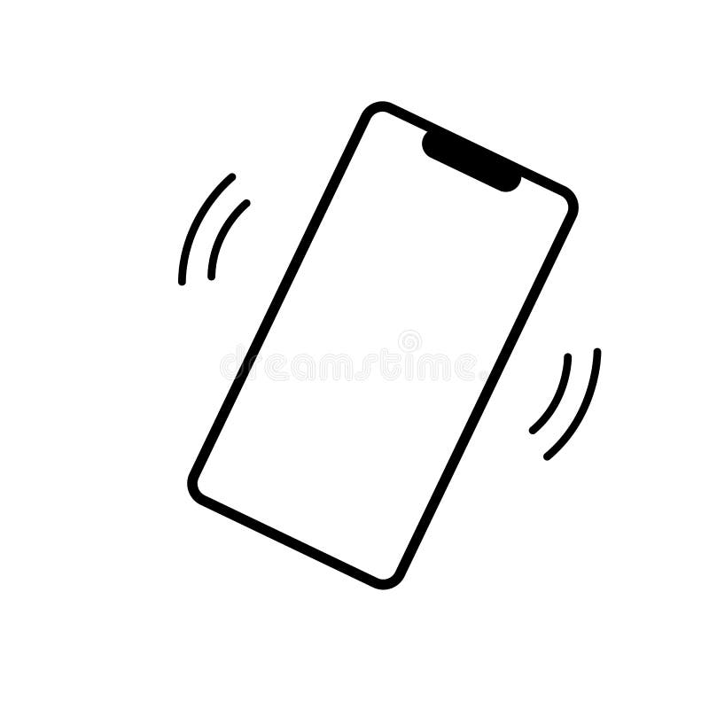 Smartphone Vibration Icon on White Background. Ringer Mobile Symbol ...