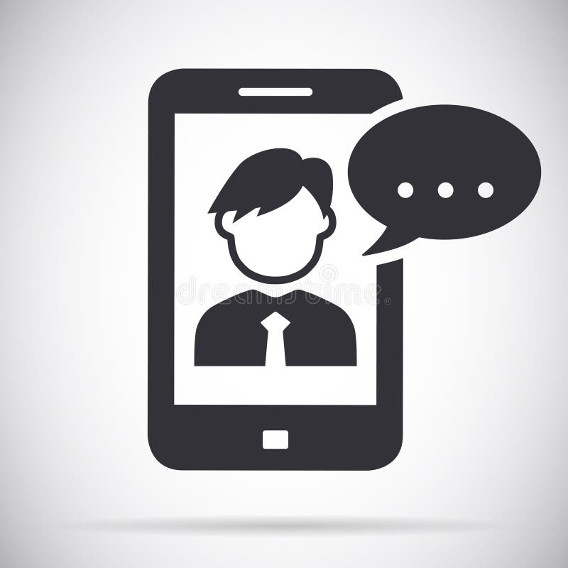 Smartphone Video Call Vector Icon Stock Vector - Illustration of bubble ...