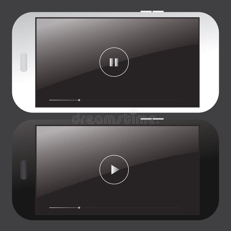 Smartphone Video Player Interface. Vector Illustration Decorative ...