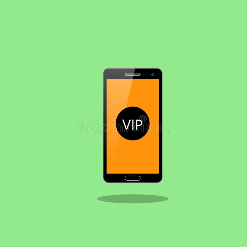 Smartphone with VIP icon stock illustration. Illustration of digital ...