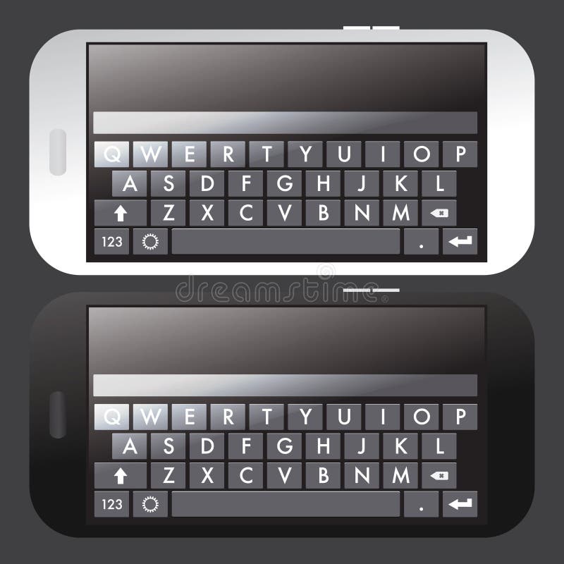 Smartphone Virtual Keyboard Interface. Vector Illustration Decorative ...