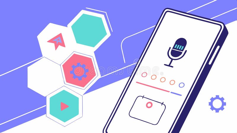 Smartphone Voice Assistant Interface, Mobile Tech and AI Design Vector ...