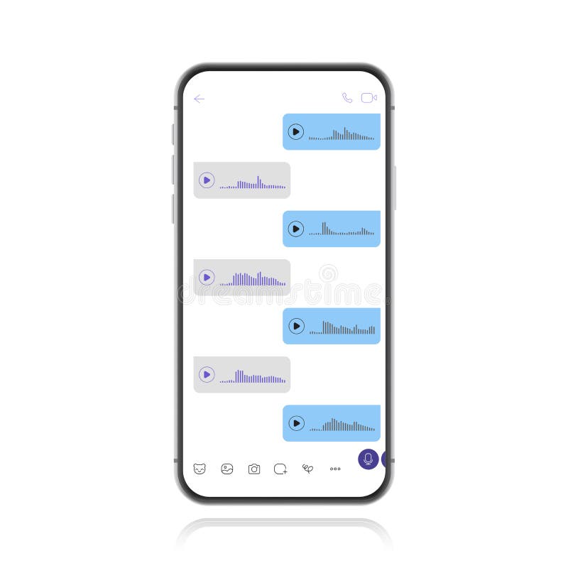 Smartphone with Voice Chat Chat Screen. Sms Bubble Template for ...