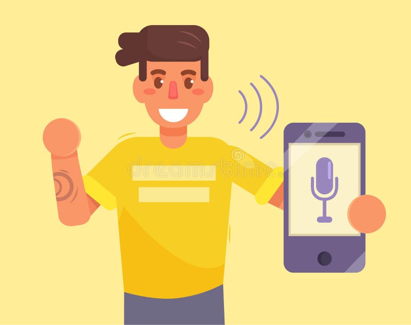 Smartphone. Voice control stock vector. Illustration of media - 112662508