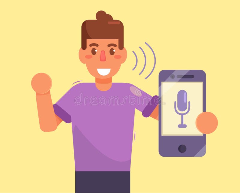 Smartphone. Voice control stock vector. Illustration of equipment ...