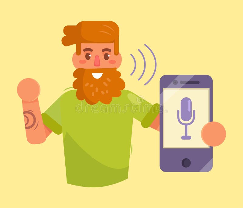 Smartphone. Voice control stock vector. Illustration of control - 112662611