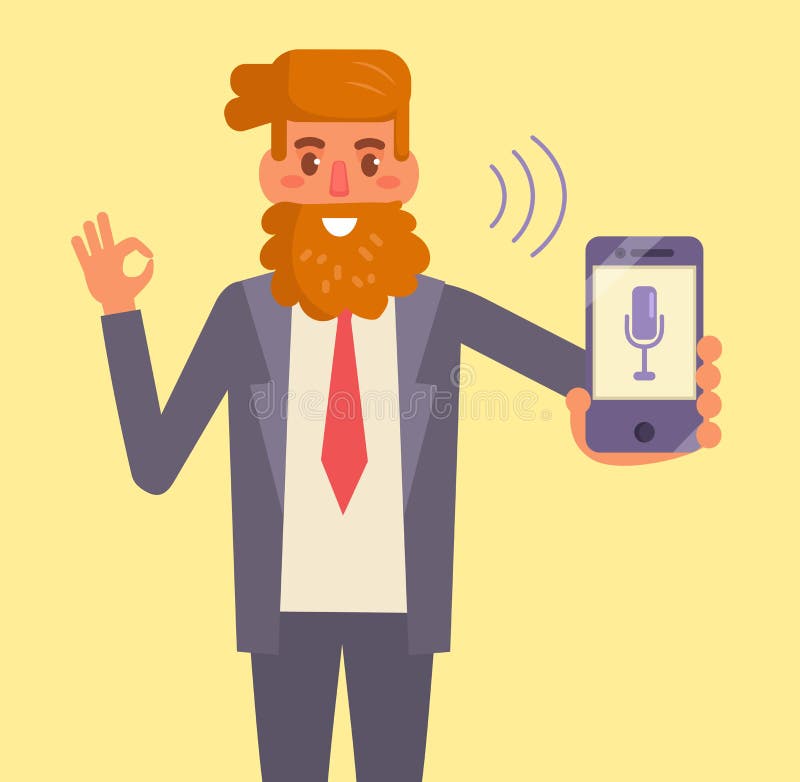 Smartphone. Voice control stock vector. Illustration of icon - 112662686