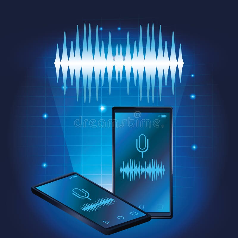 Smartphone Voice Recognition Speaker Stock Vector - Illustration of ...
