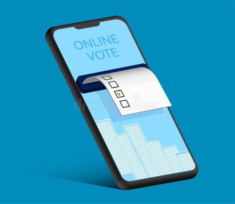 Smartphone with Voting Sheet and a Mark about Choice Made. Online ...