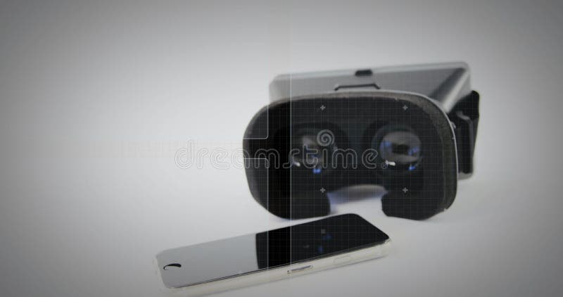 A Smartphone and VR Headset on a White Background Stock Photo - Image ...