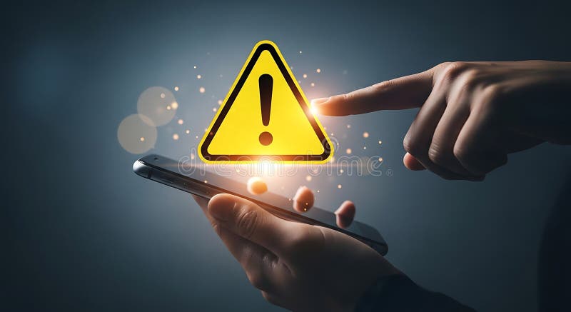 Smartphone Warning Alert: Security Risk Notification Stock Illustration ...