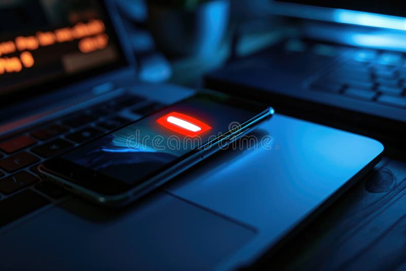 Smartphone with Warning Sign on Screen Stock Photo - Image of device ...