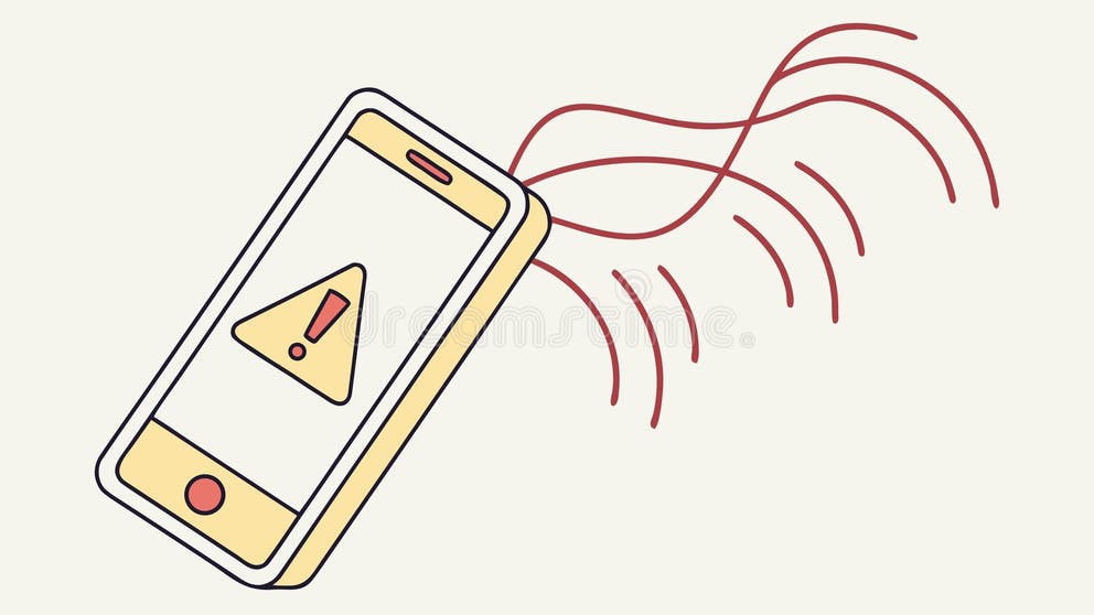 Smartphone with Warning Signal, Indicating Emergency Alert or ...